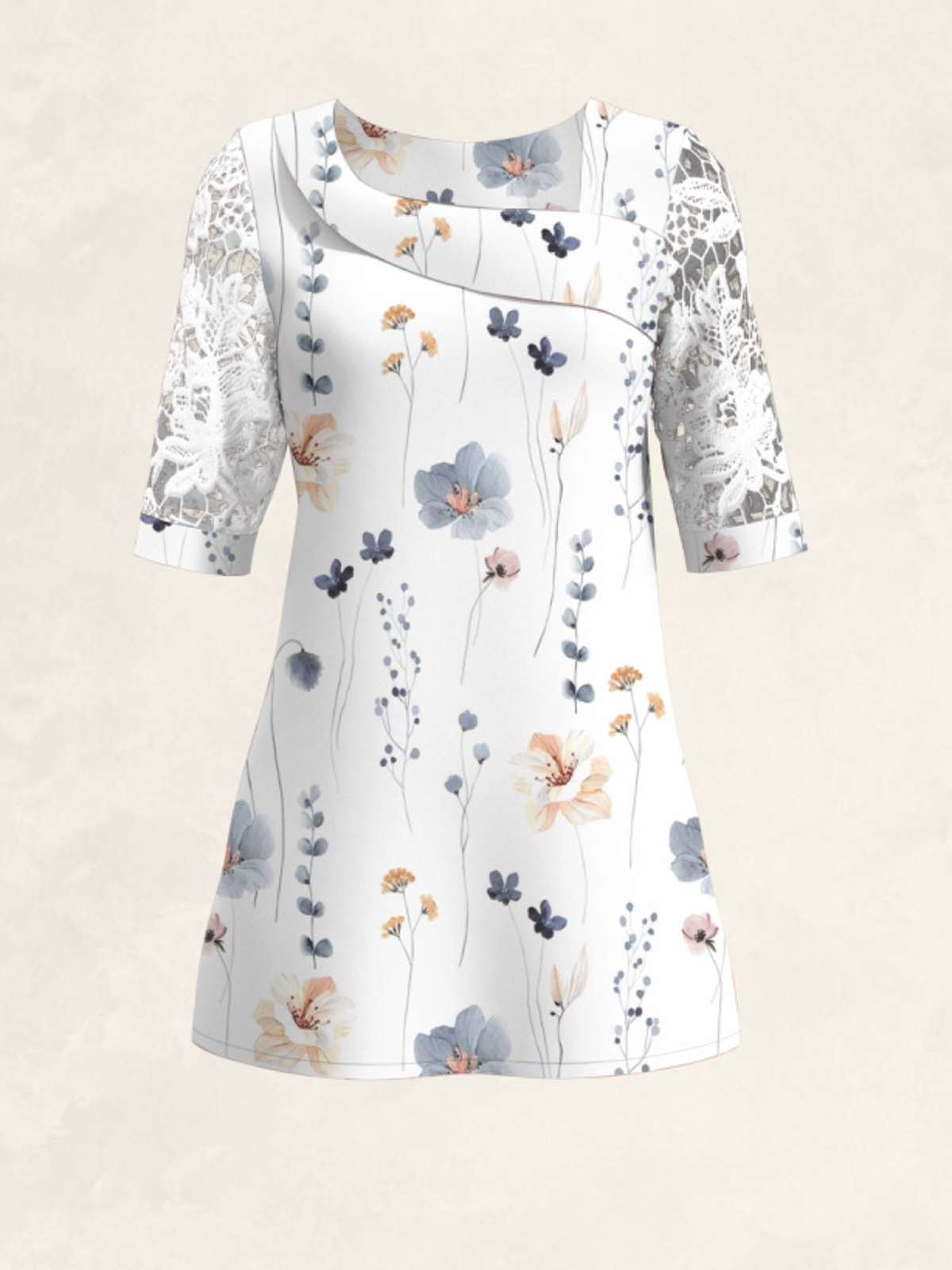 Chemises Décontracté Floral Été Coton à Haute Élasticité Quotidien ...